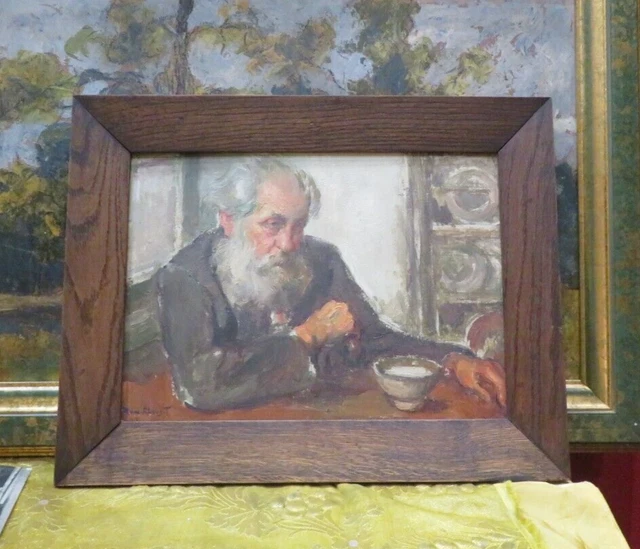 ANCIEN TABLEAU HUILE sur carton vieil homme a la soupe par abougit ... ANCIEN TABLEAU HUILE sur carton vieil homme a la soupe par abougit ...