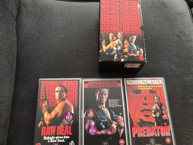 VINTAGE SCHWARZENEGGER VHS Boxset Commando, Raw Deal & Predator Movies ...