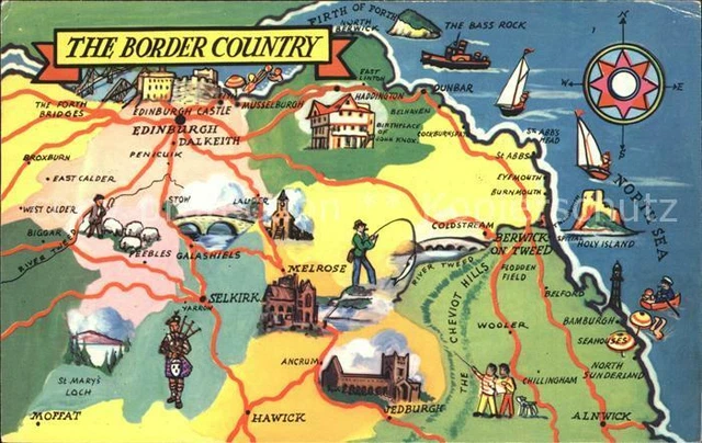 72066424 BORDER_COUNTRY UEBERSICHTSKARTE Sehenswuerdigkeiten Border ...