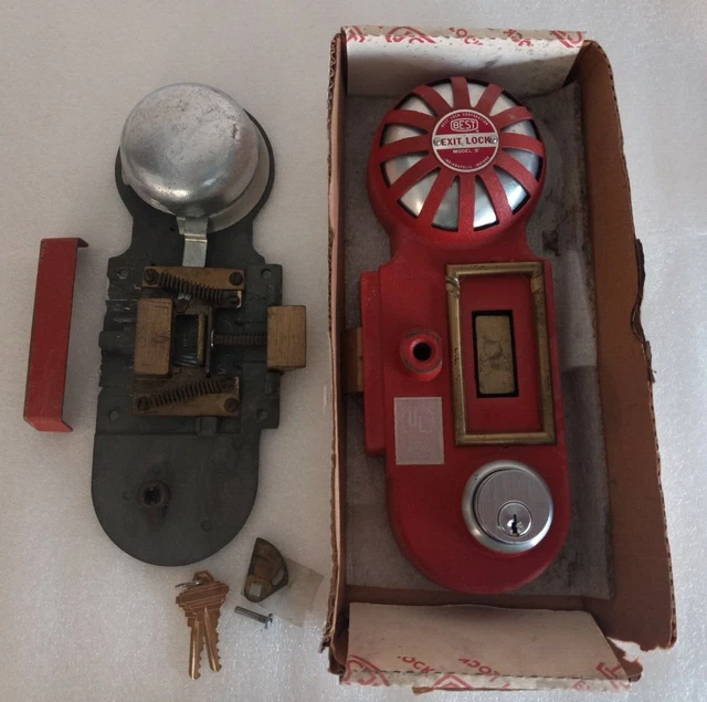 BEST LOCK MODEL B Fire Alarm Bell Emergency Exit Break Glass Door Lock ...