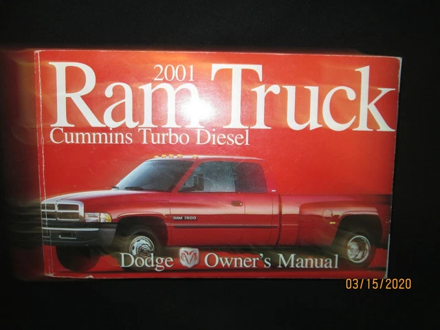 2001 DODGE RAM Truck Cummins Turbo Diesel Owner's Manual Book Factory ...