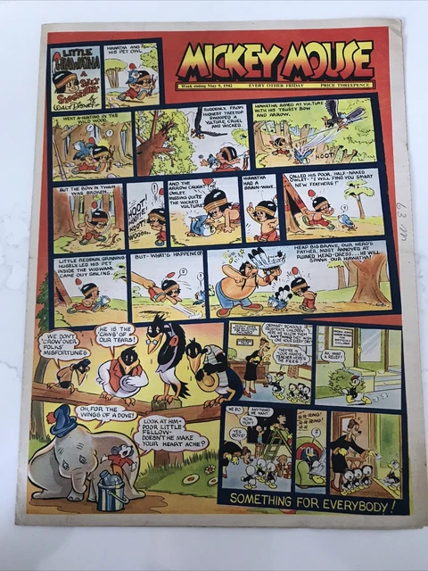 MICKEY MOUSE WEEKLY May 9 1942 Rare Newspaper Comic WWII Era Disney ...