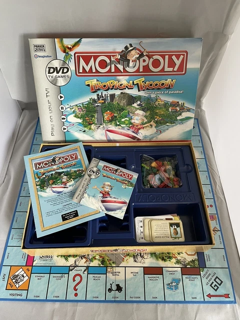TROPICAL TYCOON MONOPOLY Board Game DVD Hasbro 2007 - COMPLETE £6.95 ...