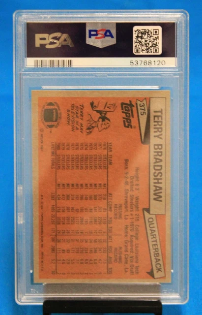 1981 TOPPS # 375 Terry Bradshaw PSA 8 NM-MT # 53768120 STEELERS PITTSBURGH !!! EUR 59,68 ...