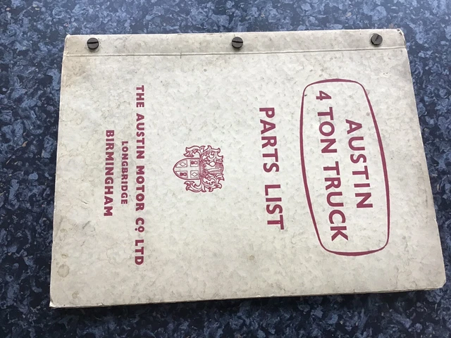 VINTAGE AUSTIN 4 Ton Truck Parts List Classic Commercial £19.99 ...