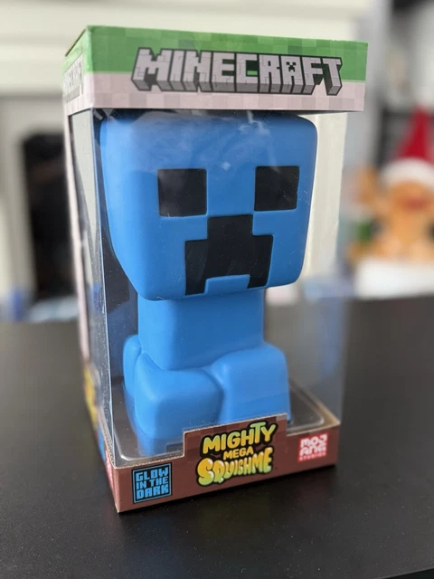 MINECRAFT MIGHTY MEGA Squishme Creeper Jumbo Squishy 10 inch BLUE ...