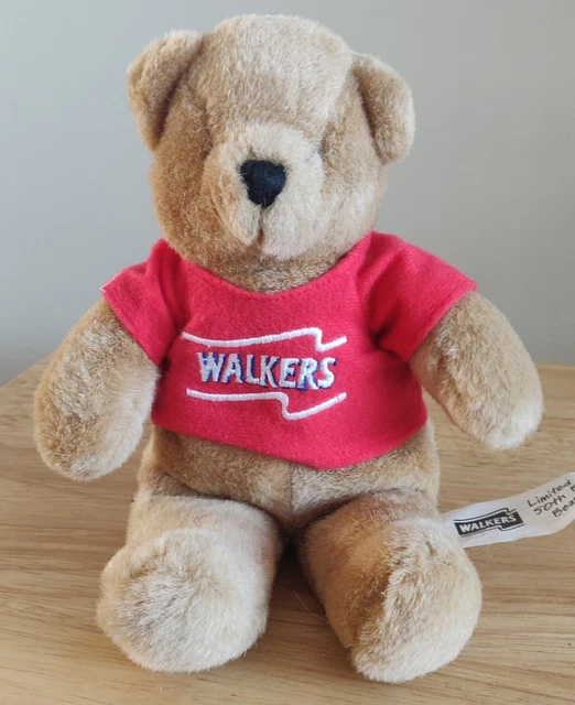 WALKERS CRISPS 50TH Anniversary Teddy Bear Wearing Red Top Soft Toy ...