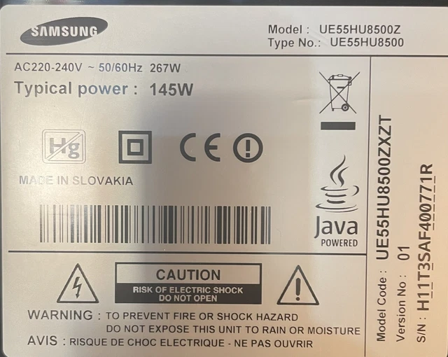 PANNELLO LCD 55" Tv Full-Hd 4K Samsung Tv Ue55Hu8500Z Display Cy ...