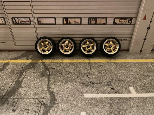 COMPLETE WHEELS IN aluminium look rims tuning conversion diorama code 3 ...
