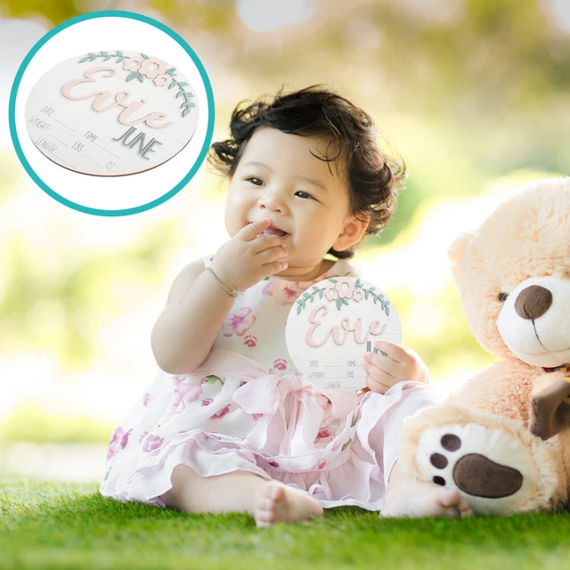 2PCS BIRTH ANNOUNCEMENT Sign Round Baby Announcement Sign for Photo ...