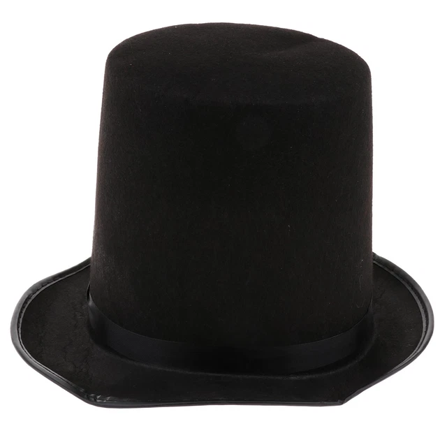 UNISEX FUN PLAIN Felt Satin Hat Magician Cap Costume Fancy Dress Prop £ ...