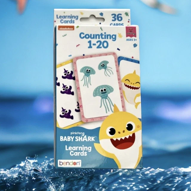 BABY SHARK COUNTING Flash Cards 36 Ct Learning Toddler Preschool Kids 3 ...