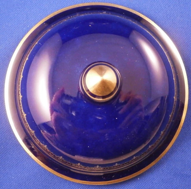 ANTIQUE 19THC SEVRES Porcelain Cobalt Blue Gold Sugar Dish Porzellan ...