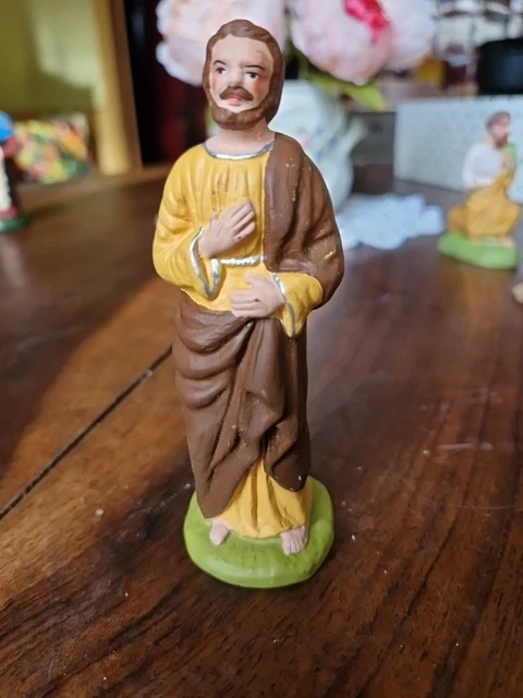 SANTON ANCIEN SAINT Joseph Argile Signé MARINACCI Greoux 12cm EUR 5,00 ...