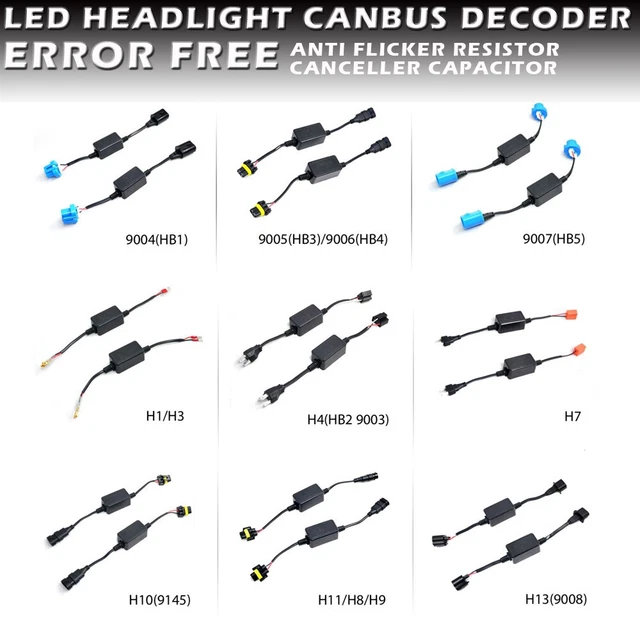 LED HEADLIGHT CANBUS Decoder Error Free Warning Canceller Anti Flicker ...