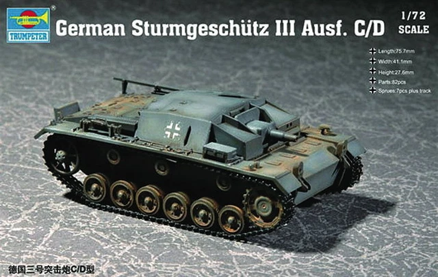 TRUMPETER 07257 GERMAN Sturmgeschütz III Ausf. C/D in 1:72 Bausatz Neu ...