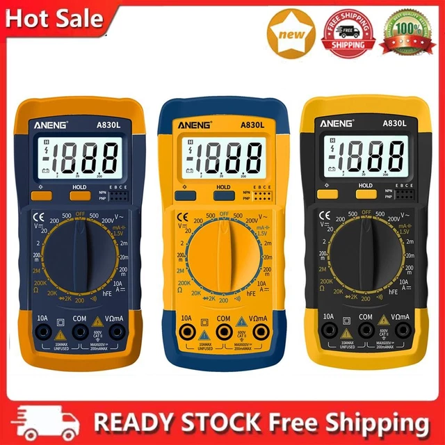 A830L DIGITAL MULTIMETER Amper Gauge LCD Multi Tester Buzzer ...