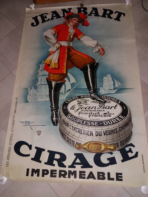 AFFICHE NON PLIÉE "Cirage Jean BART "Henri Le Monnier 1933 - 100x150 - TTB EUR 295,00 - PicClick FR