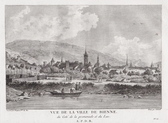 BIEL BIENNE KANTON Bern gravure Schweiz Suisse Kupferstich Zurlauben 1780 EUR 43,99 - PicClick DE