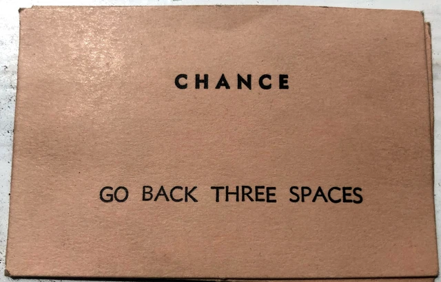 1930'S AUSTRALIAN MONOPOLY Part - CHANCE GO BACK THREE SPACES Card - No ...