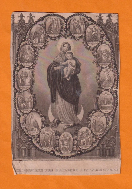 ALTES ANDACHTSBILD MARIA mit Jesukind und vielen kleinen Bildern EUR 1 ...