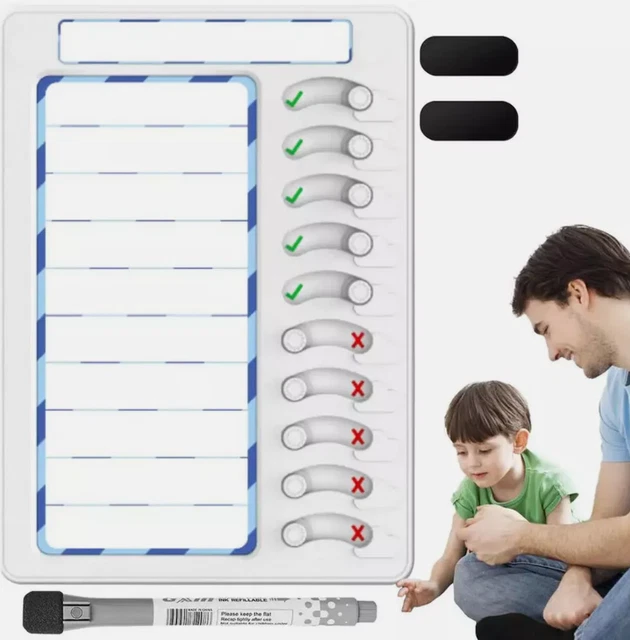 MY CHORE CHART Kids Adults Checklist Board Detachable Message Board ...