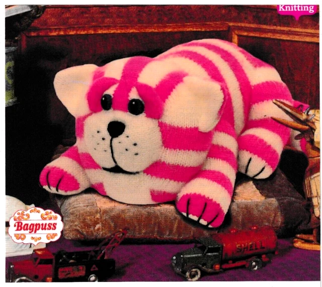 ALAN DART KNITTING Pattern Bagpuss Cat Doll Toy DK Laminated Magazine ...