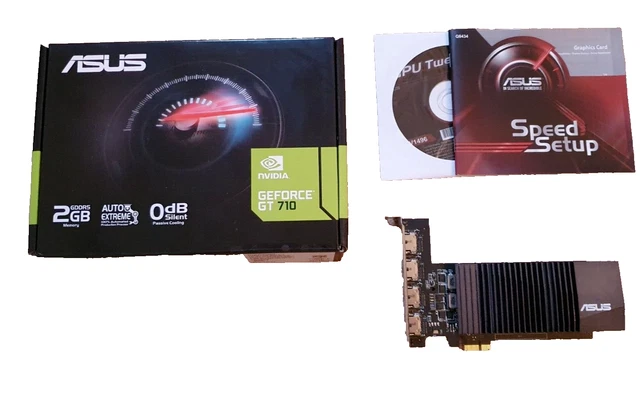ASUS NVIDIA GEFORCE GT 710 Fanless model 2G GT710-4H-SL-2GD5 graphic board £25.00 - PicClick UK