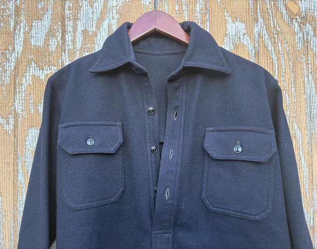 VTG WW2 USCG USN Coast Guard Navy Military Wool Popover Button Work ...