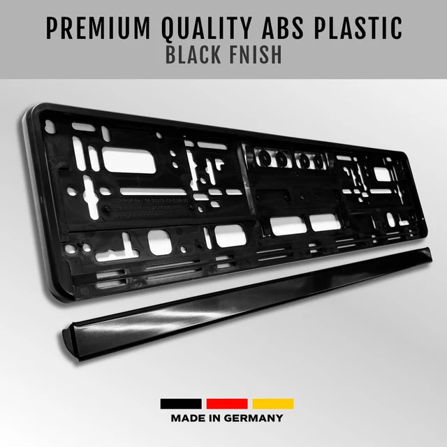 BLACK REGISTRATION NUMBER Plate Surrounds Holder Frame For Cars Vans ...