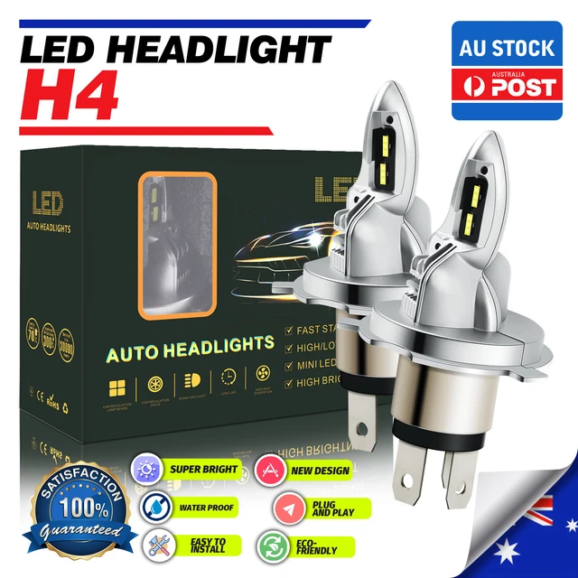 MODIGT H4 LED Headlight Light Kit 90W 6500K 3055CHIP Globe Bulbs Beam White OZ $48.99 - PicClick AU