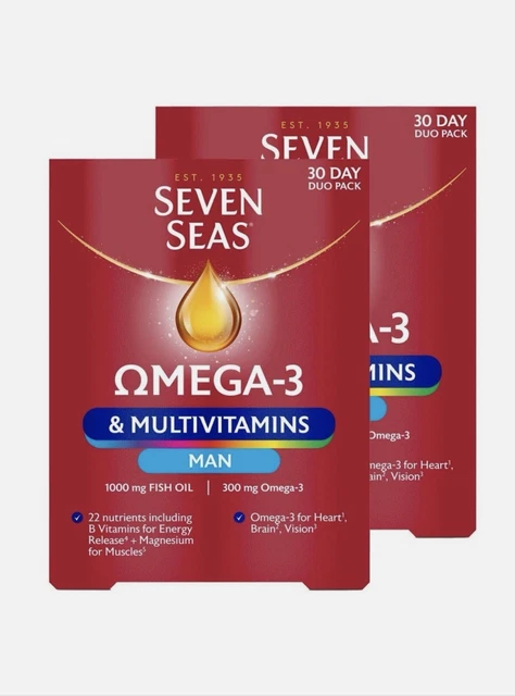 SEVEN SEAS OMEGA 3 Multivitamins Man, 2 x 60 Count New £31.89 - PicClick UK