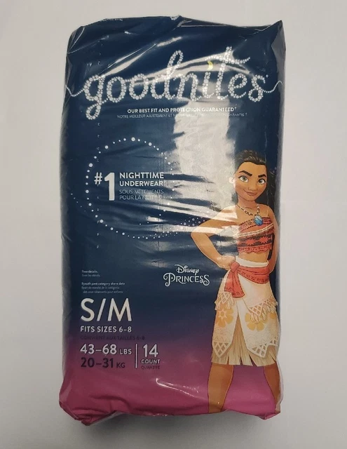DISNEY PRINCESS MOANA Goodnites, Nighttime Bedwetting Underwear for ...