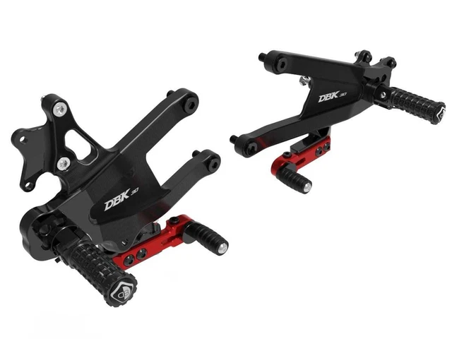 DUCABIKE DUCATI PANIGALE V4 SBK Adjustable Rearsets 2025+ - Black-Red £ ...