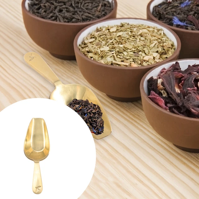 BRASS SHELL TEA Spatula Coffee Beans Measure Spoon Scoop Teaspoon £9.99 ...