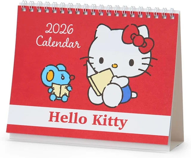 SANRIO HELLO KITTY Ring Calendar 2026 Schedule Paper Desktop Calendar ...