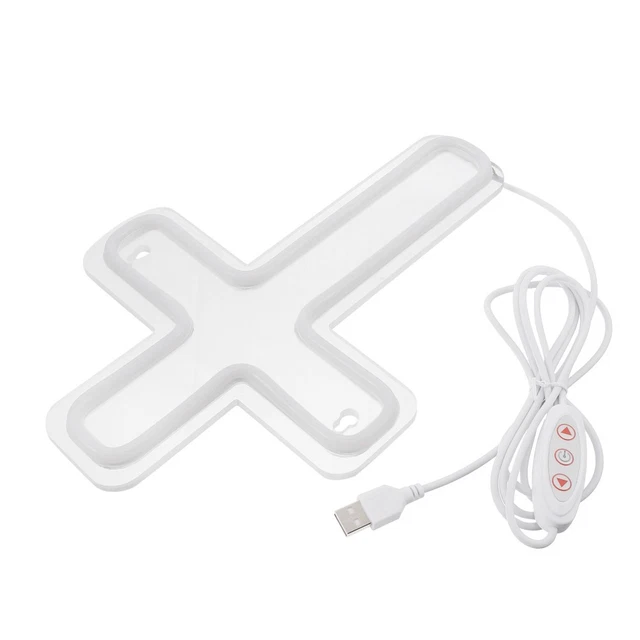 CROSS NEON SIGN: 11.4x7.9in LED Wall Decor Warm White Lighting for ...