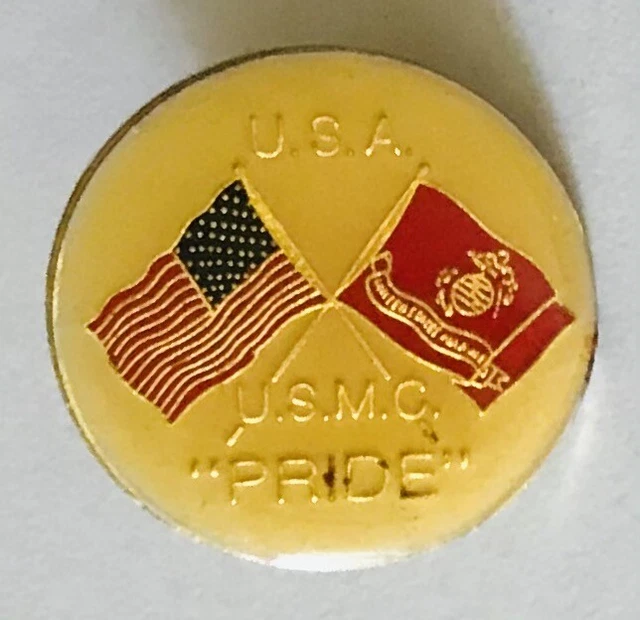 UNITED STATES MARINE Corps USMC Pride Twin Flags USA Pin Badge Military ...