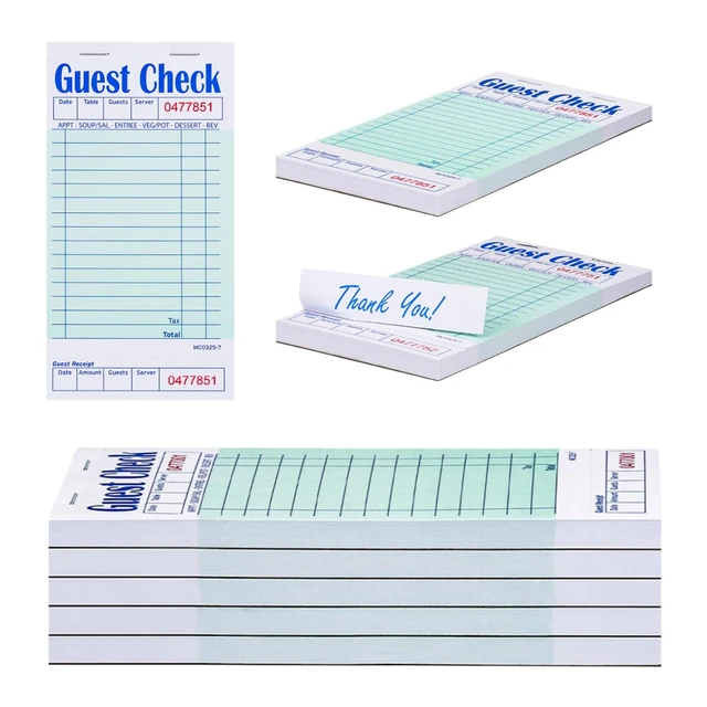 GUEST CHECKS SERVER Note Pads 250 Orders Waitress Notepad for ...