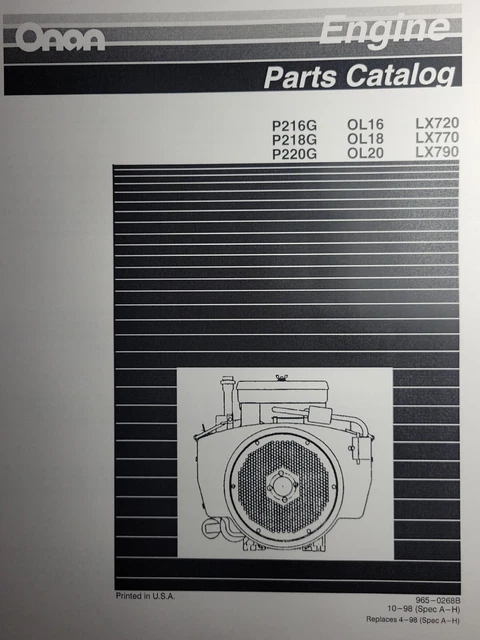 LINAMAR LX720 LX770 LX790 Manuel pièces moteur 16 18 20 cv soudeur ...