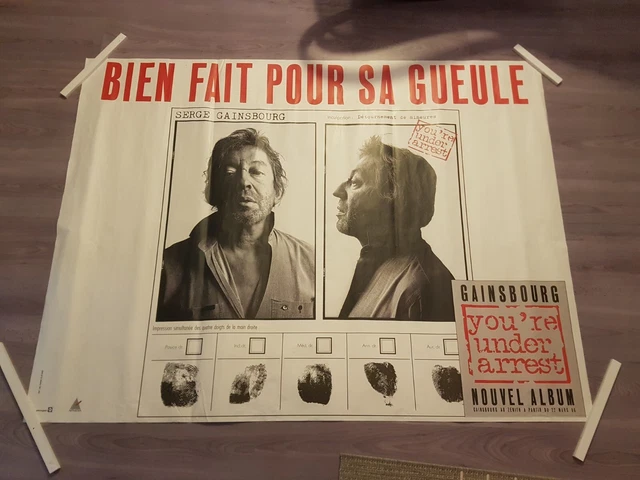 AFFICHE GAINSBOURG & Bien fait pour sa gueule" Très grand format EUR ...