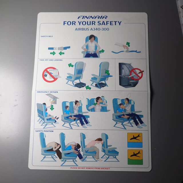 FINNAIR AIRBUS A340-300 LQA-G 11/11 Safety Card £10.80 - PicClick UK