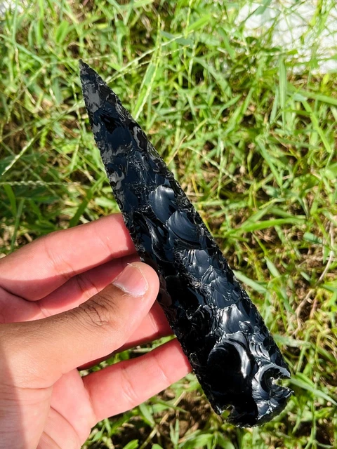 OBSIDIAN BLACK ARROWHEAD Ancient Point Translucent Native Authentic ...