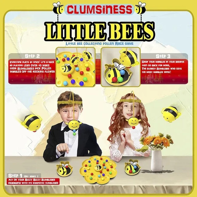 KIDS CLUMSY LITTLE Bee Board Game Bees Eating Puzzle Fishing Beans ...