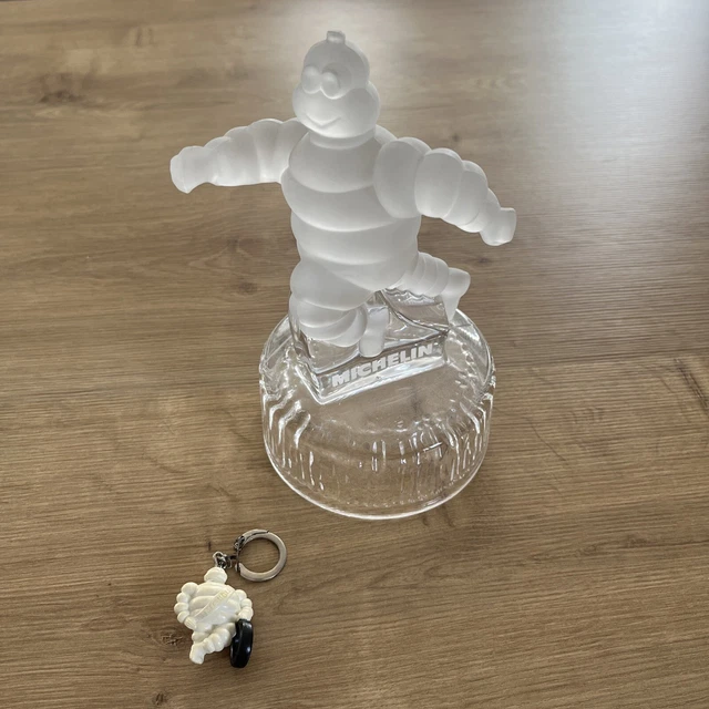 STATUE MICHELIN BIBENDUM En Cristal D'Arques Publicitaire Et Porte Clé ...