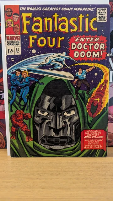 FANTASTIC FOUR 57 Iconic Jack Kirby Dr. Doom Cover Silver Age 1966 VF £142.23 - PicClick UK
