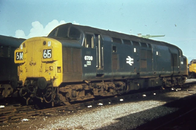 ORIGINAL 35MM SLIDE. Early B.R. Class 37 locomotive No. 6738 at March ...