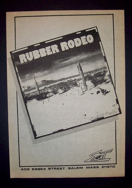 RUBBER RODEO (BOSTON Band) Debut Album 1982 Poster Type Ad, Promo ...