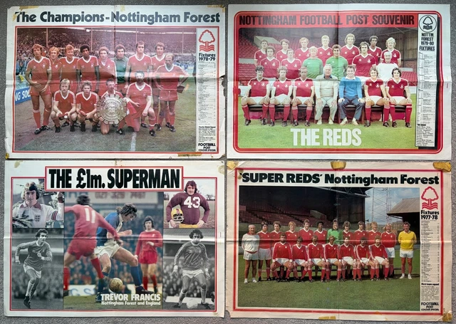 NOTTINGHAM FOREST FOOTBALL POST VINTAGE NEWSPAPER POSTERS Rare Bundle ...