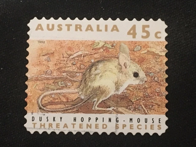 1992 AUSTRALIA THREATENED Species 45C Dusky Hopping Mouse P&S Stamp ...